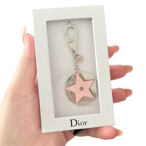 Dior | Accessories | Vtg Auth Christian Dior Silver Metal Pink Star ...